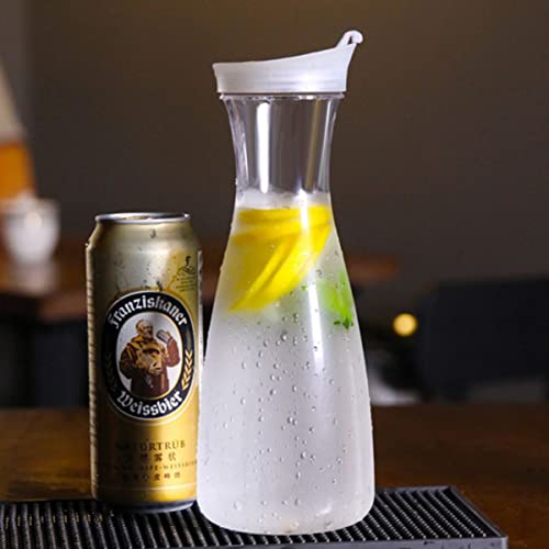 Carafes Pitchers With Lid,Clear Plastic Water Pitcher Or Beverage Drink Dispenser Jug For Cold Brew,Juice,Iced Tea, Coffee,Mimosa Bar(20 oz)