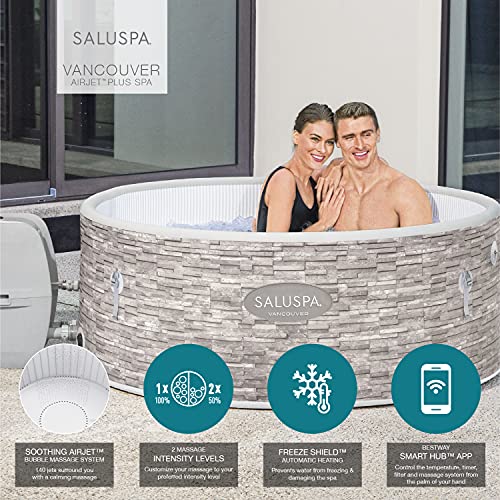 SaluSpa 61"x24" Vancouver AirJet Plus & HYDROTOOLS by SWIMLINE Mini Chemical Dispenser| Compatible with Bromine & Chlorine, Supports 1ββ Tablets | Adjustable Control Ring for Customizable Flow Rate