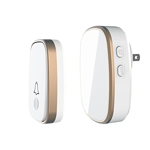Wireless Doorbell, 1,000ft Range Loud Enough with 5Volume Levels and Mute Mode Door Chimes LED Flashing