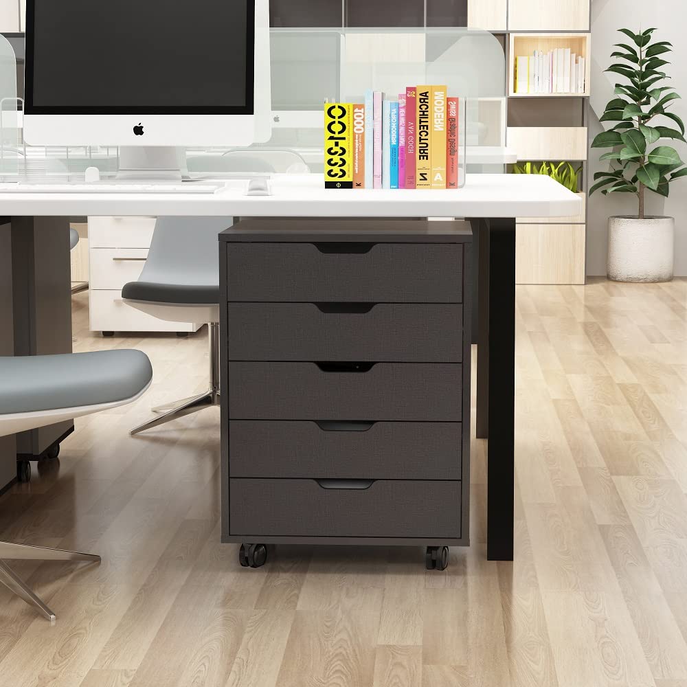 TFXATFX Brown Oak Drawer Wood File Cabinet with Coded Lock Mobile Lateral Filing Cabinet Printer Stand with Open Storage Shelves for Home Office Modern Popular Wood Grain