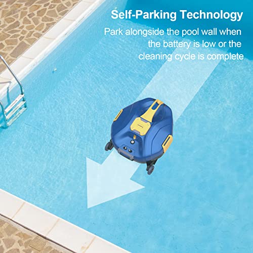 Cordless Robotic Pool Cleaner,Automatic Rechargeable Pool Robot Vacuum with Max 120 Mins Working Time,for Above/In-Ground Swimming Pools Up to 753 Sq Ft,Poolguard