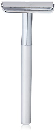 Bevel Safety Razor with Brass Weighted Handle and 10 Double Edge Safety Razor Blade Refills, Single Blade Razor for Men, Designed for Coarse Hair to Prevent Razor Bumps