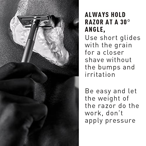 Bevel Safety Razor with Brass Weighted Handle and 10 Double Edge Safety Razor Blade Refills, Single Blade Razor for Men, Designed for Coarse Hair to Prevent Razor Bumps