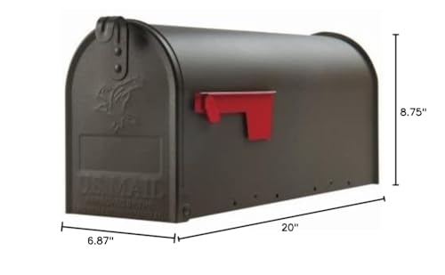 Solar Group Gibraltar Mailboxes Elite Galvanized Steel Post Mounted Venetian Bronze Mailbox 8-3/4 in. H x 6-7/8 in. W x 20 in. L