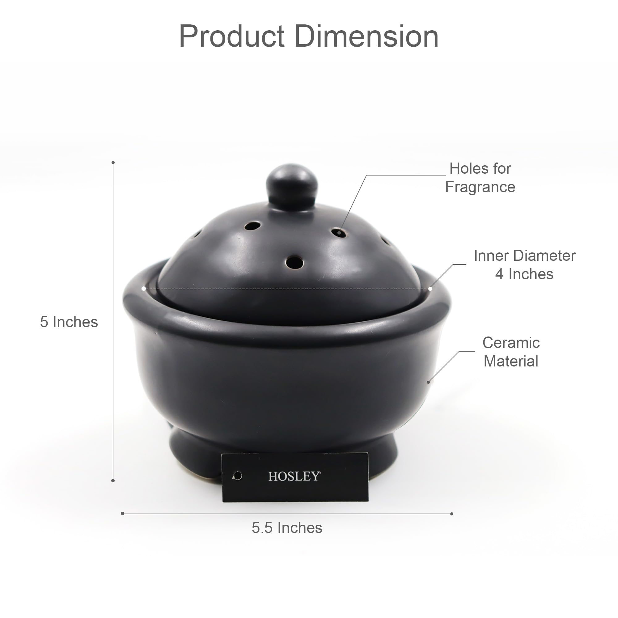 Hosley® Enchanting Aromas 5" High Electric Liquid Potpourri Pot Ceramic Warmer 110 Volts Stylish Home Fragrance Solution Compact Decor Accent for Customizable Scents Plug-and-Play Convenience for Cozy