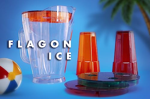 Acrylic Beer Pitcher with Ice Chamber (34 fl oz), Keep Beverages Cold. Clear Plastic Pitcher with Pour Spout Lid. BPA-Free, Shatter-Proof, Great for Water, Beer, Iced Tea, Sangria, Lemonade.