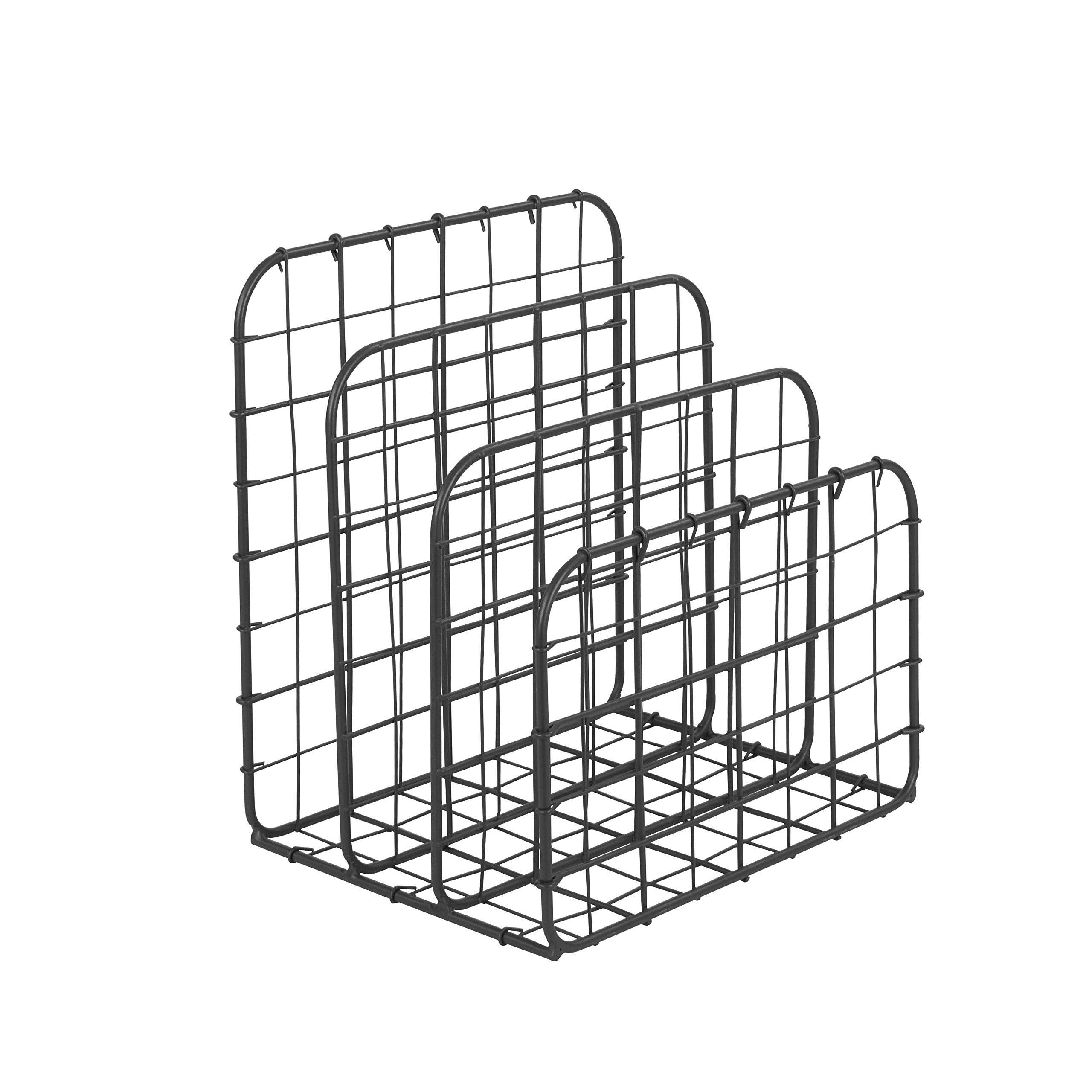 Spectrum Diversified Vintage Cabinet & Countertop Cookware & Bakeware Plate Rack & Lid Holder, Bakeware & Pan, Rustic Farmhouse Kitchen Cabinet Organizer, Rack, Industrial Gray