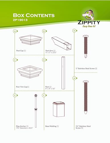 Zippity Outdoor Products ZP19013 Classica Mailbox Post, White