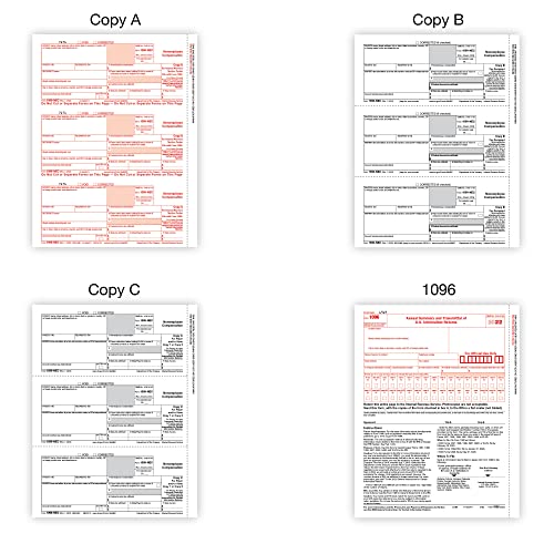 Office Depot® Brand 1099-NEC Laser Tax Forms, 4-Part, 3-Up, 8-1/2" x 11", Pack of 50 Form Sets