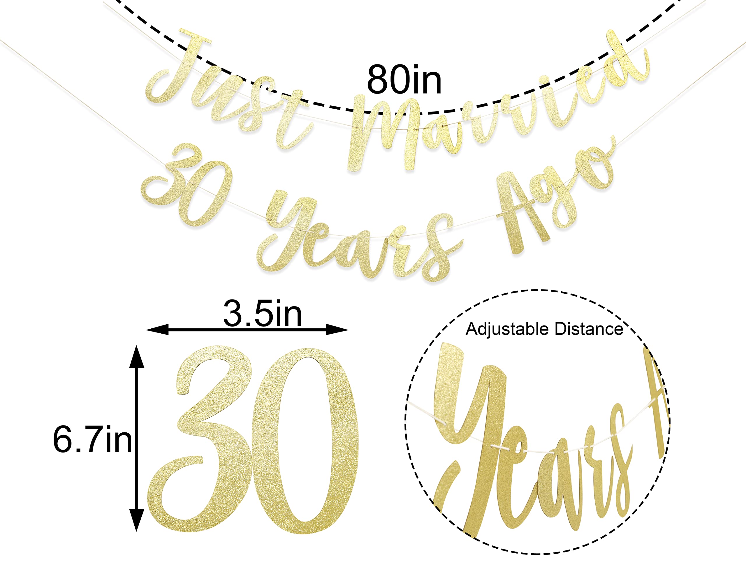 Just Married 30 Years Ago Banner- Wedding Anniversary Banner, We Still Do, Wedding Anniversary Party Decorations, The Choice For 30th Wedding Anniversary