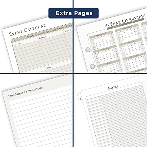 AT-A-GLANCE 2023 Daily Planner Refill, Hourly, 5-1/2" x 8-1/2", 12010 Day-Timer, Size 4, Desk Size, Two Pages Per Day, Loose Leaf, Monthly Tabs (481-225)