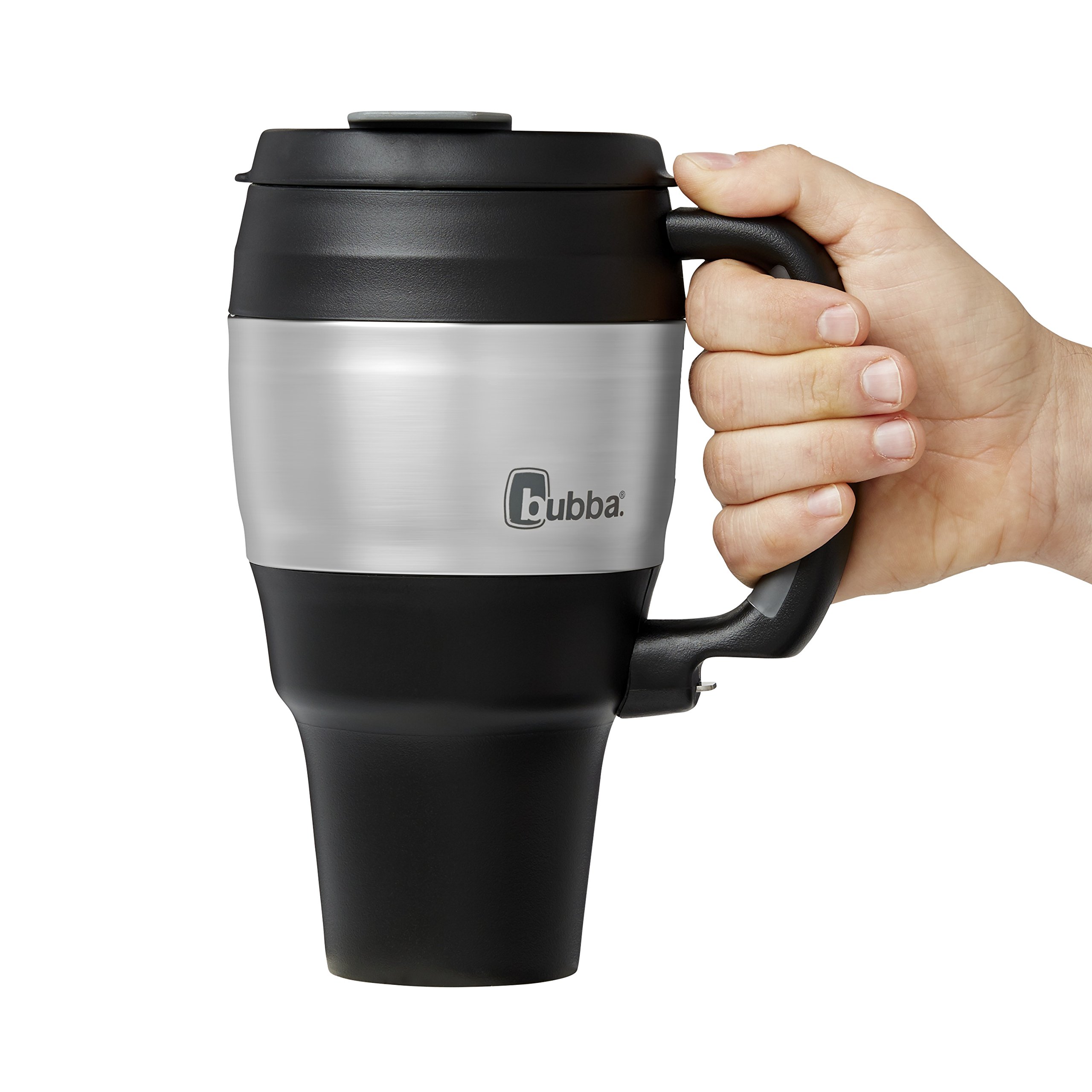 Bubba Brands Travel Mug with SnapSeal Spill-Proof Lid, Double-Wall Insulated Reusable Coffee Cup or Water Bottle with Bottle Opener, BPA-Free, Keeps Drinks Hot or Cold for Hours, 34oz Black