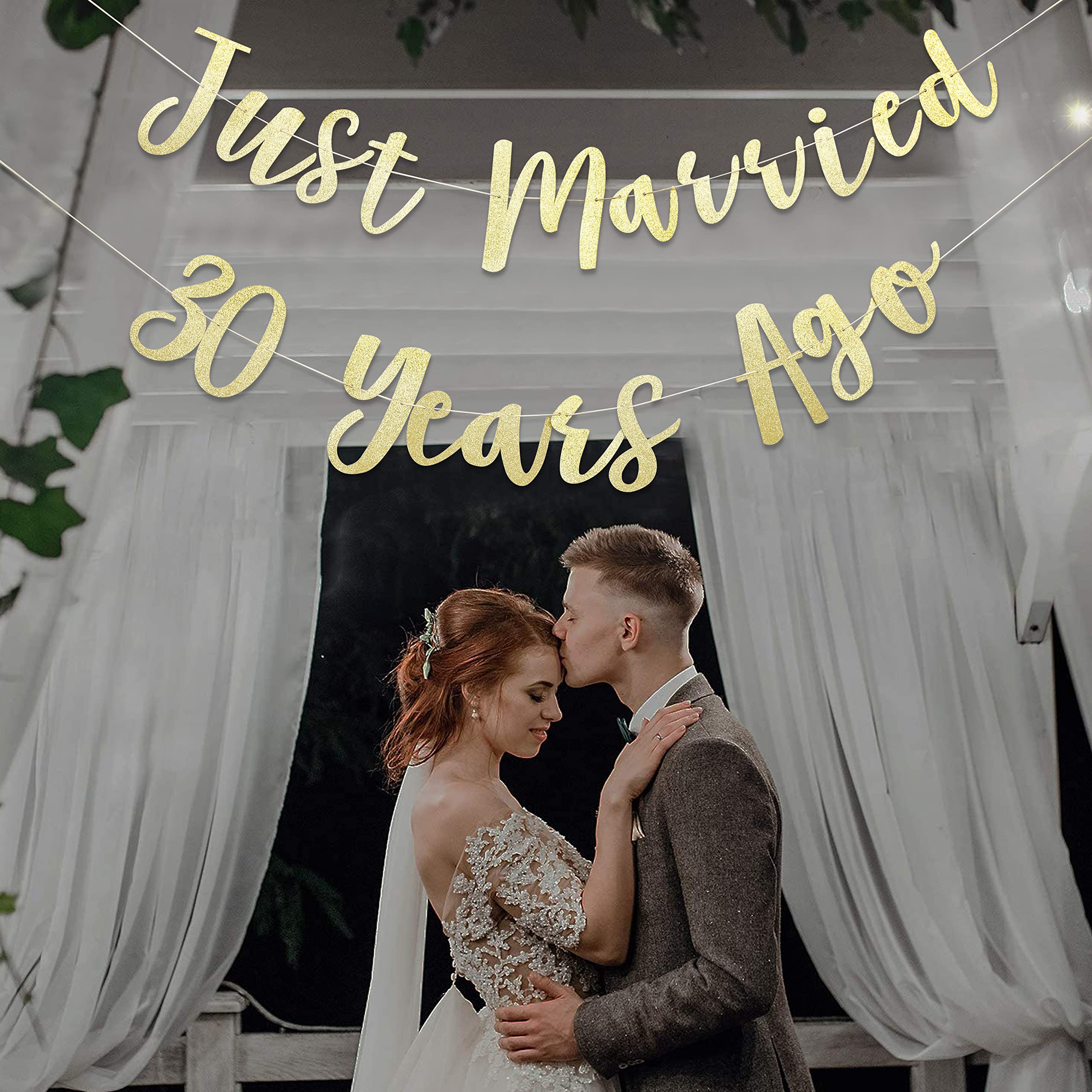 Just Married 30 Years Ago Banner- Wedding Anniversary Banner, We Still Do, Wedding Anniversary Party Decorations, The Choice For 30th Wedding Anniversary