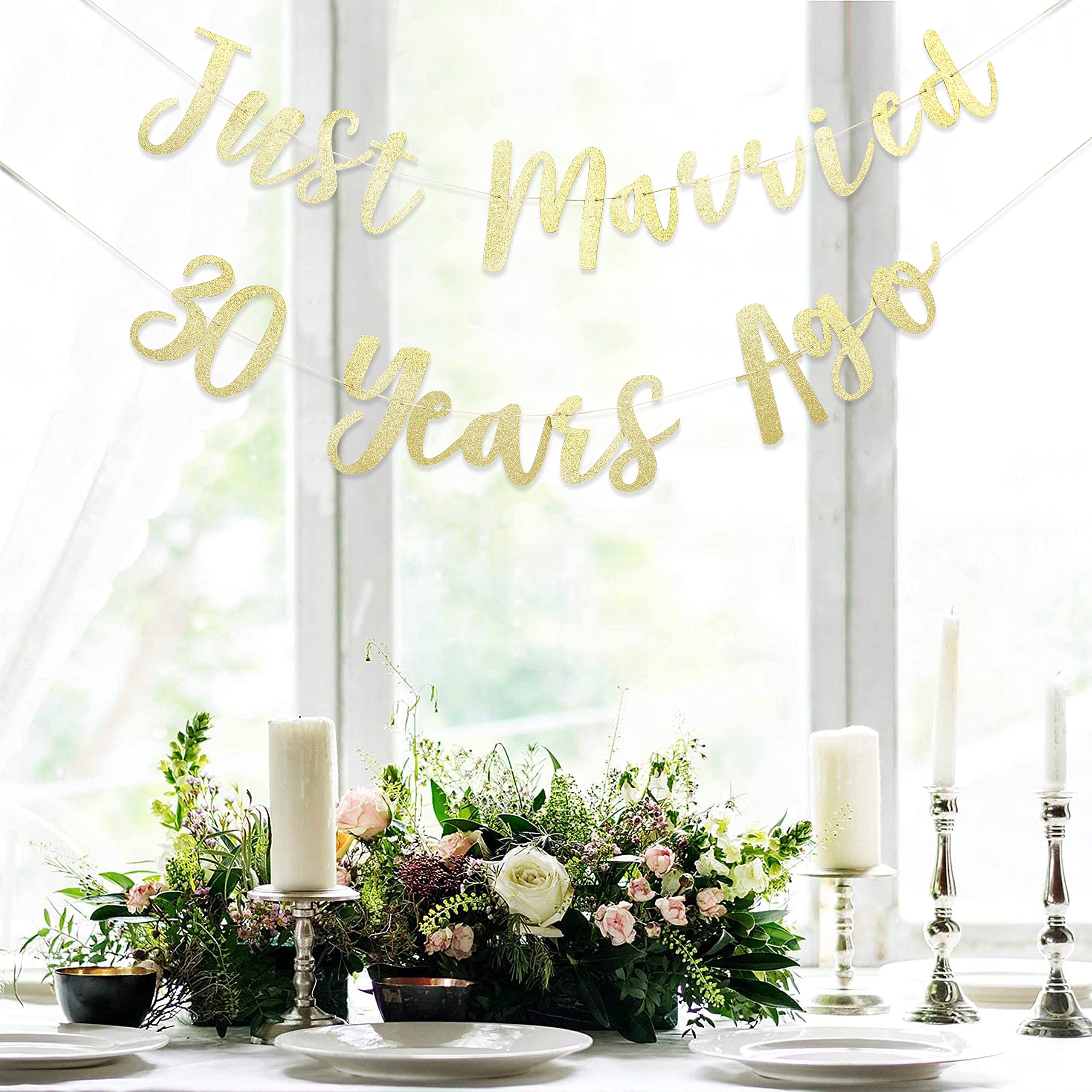 Just Married 30 Years Ago Banner- Wedding Anniversary Banner, We Still Do, Wedding Anniversary Party Decorations, The Choice For 30th Wedding Anniversary