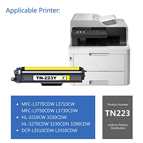 BIGSPCE Compatible TN223Y TN-223Y Standard Yield Toner Cartridge Replacement for Brother MFC-L3770CDW L3710CW HL-3210CW 3230CDW 3230CDN DCP-L3510CDW Printer (1 Pack, Yellow)