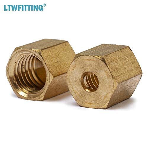 LTWFITTING Value Pack 1/8-Inch OD Brass Compression Union,Sleeve Ferrule,Nut (Pack of 85)