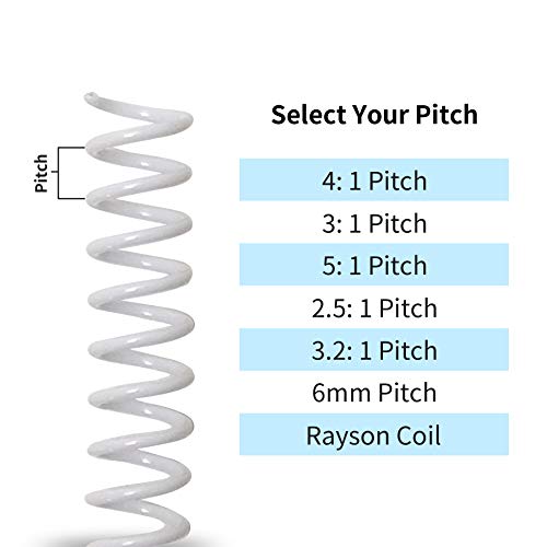 Rayson 28.6mm Spiral Binding Coil 1-1/8" White Coil bindings Spines 4:1 Pitch 50/Box, SBR41286-50W
