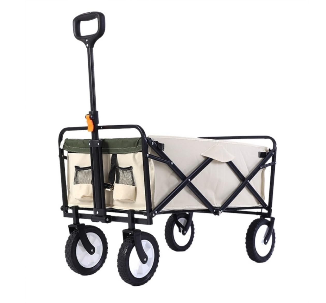 Suuim Garden Wagon Folding Wagon Utility Wagon Collapsible Utility Wagon Carts Large Capacity Beach Folding Wagon with Large Wheels Outdoor Camping Collapsi