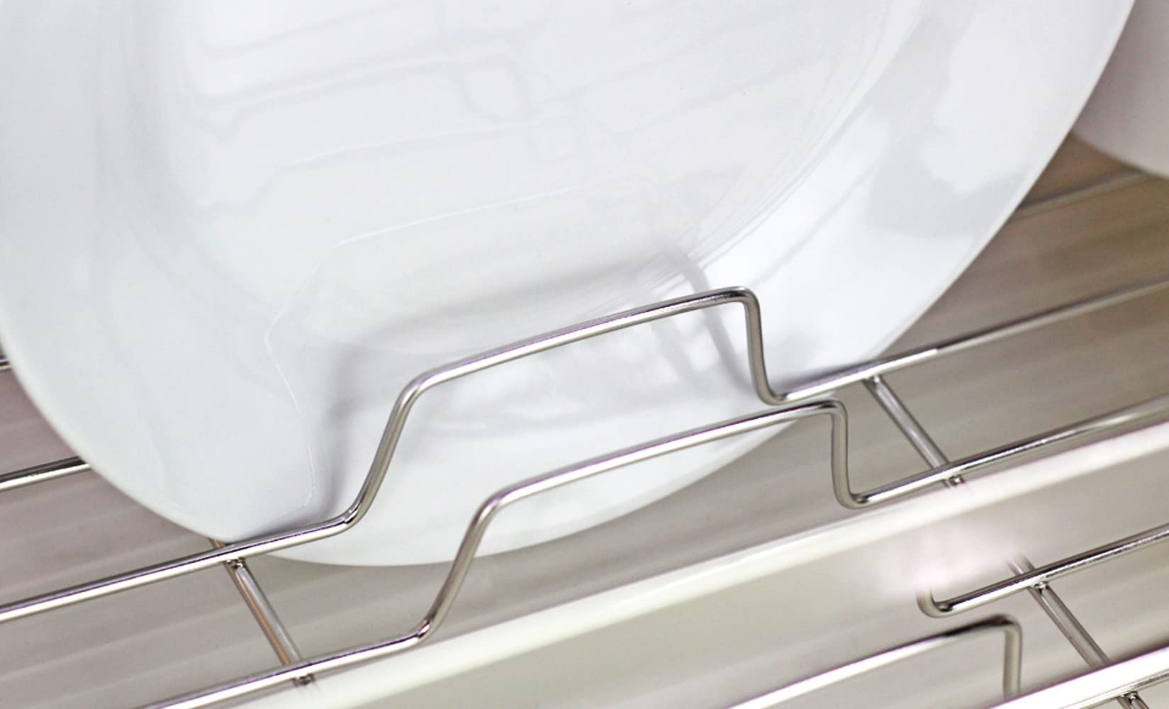 Neat-O Stylish Sturdy Stainless Steel Metal Wire Medium Dish Drainer Drying Rack (Stainless Steel, Chrome)