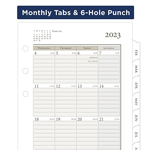 AT-A-GLANCE 2023 Weekly & Monthly Planner Refill, Hourly, 10831 DAY-TIMER, 3-3/4" x 6-3/4", Size 3, Portable Size, Loose Leaf (471-285Y)