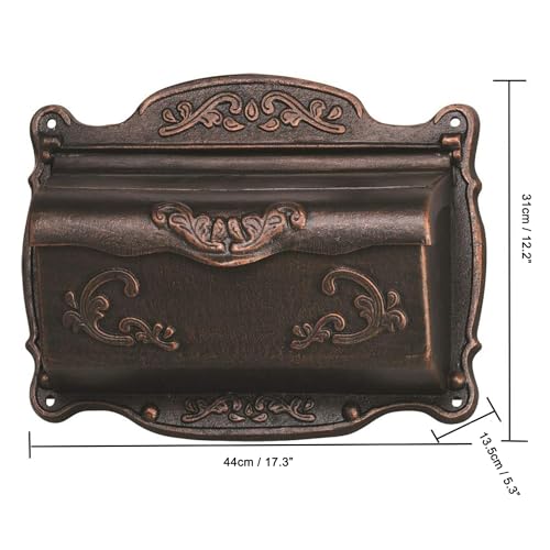 Fine Art Lighting SB12N Wall Mounted Mailbox, Cast Aluminum, L17.5X W5.3X H12.25, Vintage Bronze