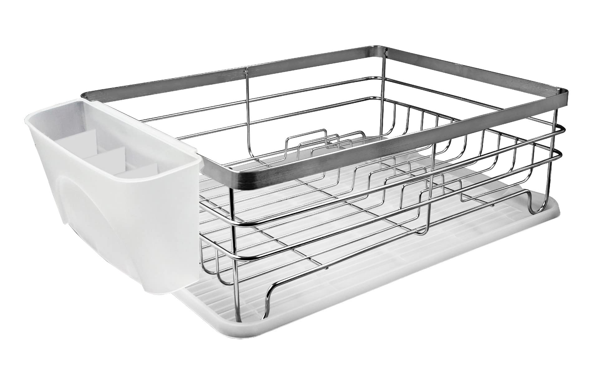 Neat-O Stylish Sturdy Stainless Steel Metal Wire Medium Dish Drainer Drying Rack (Stainless Steel, Chrome)