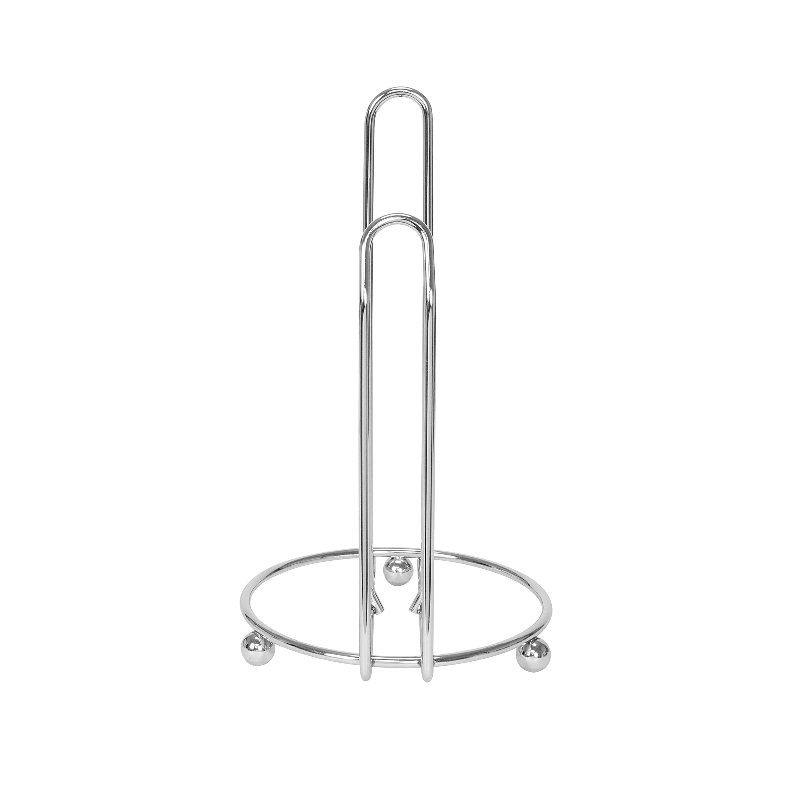 Spectrum Diversified Pantry Works Deluxe Paper Towel Holder Roll Dispenser Stand for Kitchen Countertop & Dining Room Table, Chrome