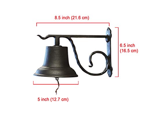 NACH JS-90-091 Classic Fine Cast Iron Rustic Hanging Doorbell, 8.5 x 5 x 6.5 Inches, Small, Black