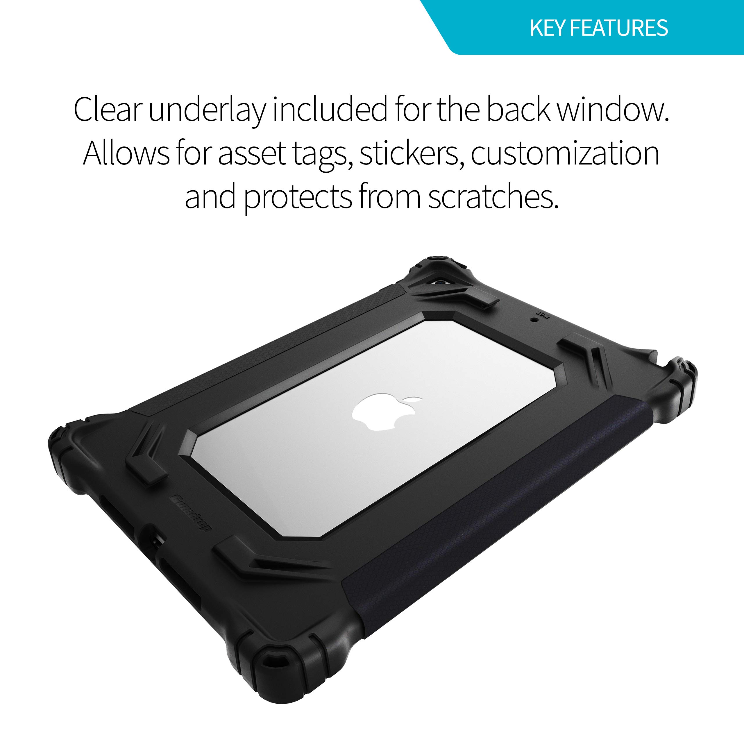 Gumdrop HideAway Folio Case Fits Apple iPad 10.2" (9th/8th/7th Gen) Designed for Office, Travel, Business and Professionals–Drop Tested, Rugged, Shockproof Bumpers for Reliable Device Protection–Black