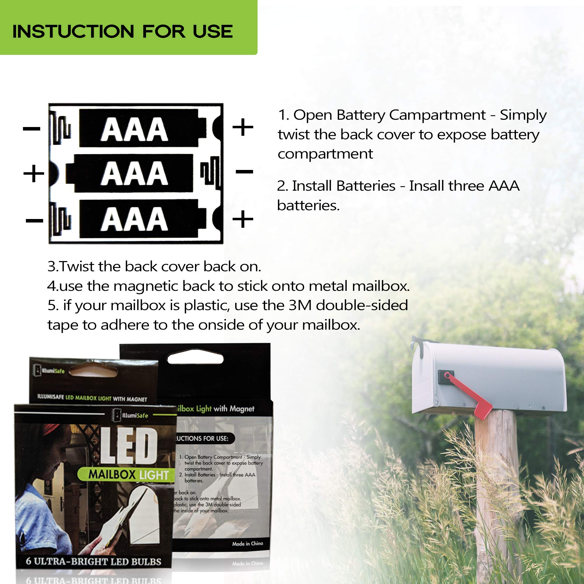 Motion Sensitive Mailbox LED Light - Portable Universal Magnetic Interior LED Light with Motion Sensor for Mailbox Lighting - Illuminates Your Mailbox for Enhanced Visibility at Night