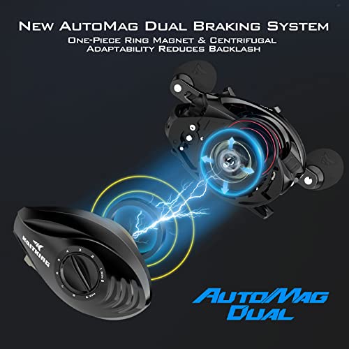 KastKing MegaJaws Baitcasting Reel,7.2:1 Gear Ratio,Right Handed Fishing Reel,New Compact Design,Blacktip