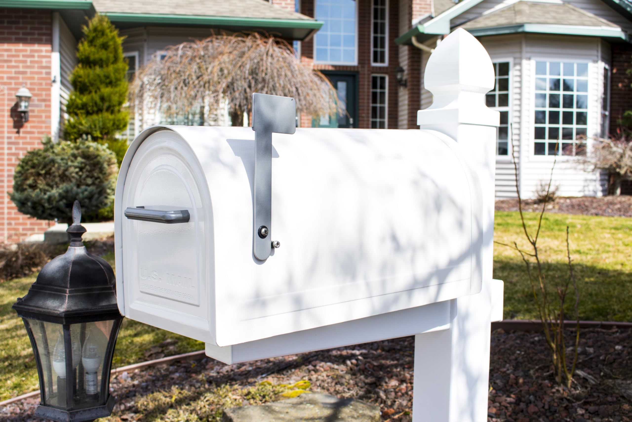 Architectural Mailboxes Reliant Galvanized Steel, Locking, Post Mount Mailbox, Compatibility Code C, MB981WAM, White, Large Capacity