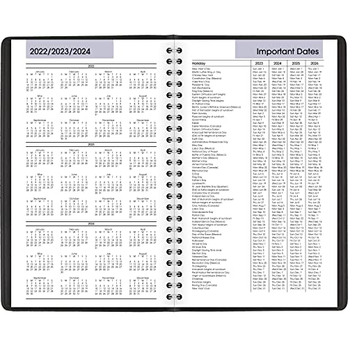 AT-A-GLANCE 2023 Daily Planner, DayMinder, Quarter-Hourly Appointment Book, 5" x 8", Small, Black (G10000)