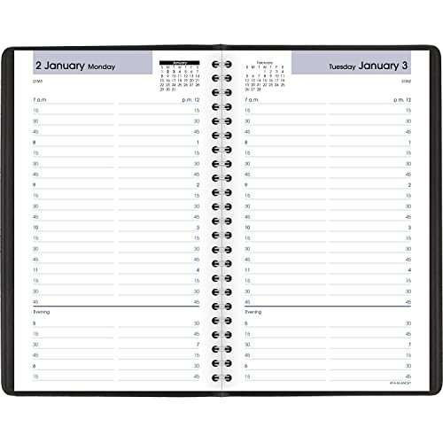 AT-A-GLANCE 2023 Daily Planner, DayMinder, Quarter-Hourly Appointment Book, 5" x 8", Small, Black (G10000)