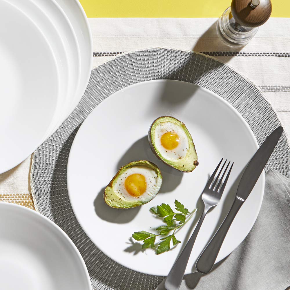 Corelle Vitrelle 6-Piece Salad Plates Set, Triple Layer Glass and Chip Resistant, 8-1/2-Inch Lightweight Round Plates, Winter Frost White
