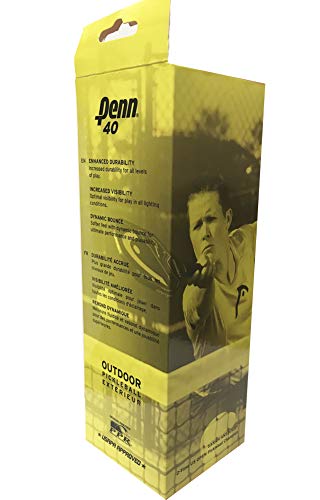 Penn 40 Outdoor Pickleball Balls - 6-Pack - Softer Feel for Recreational & Club Play - USAPA Approved