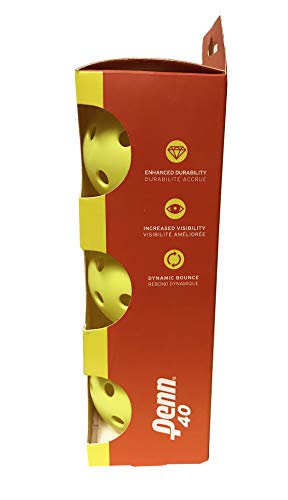 Penn 40 Outdoor Pickleball Balls - 6-Pack - Softer Feel for Recreational & Club Play - USAPA Approved