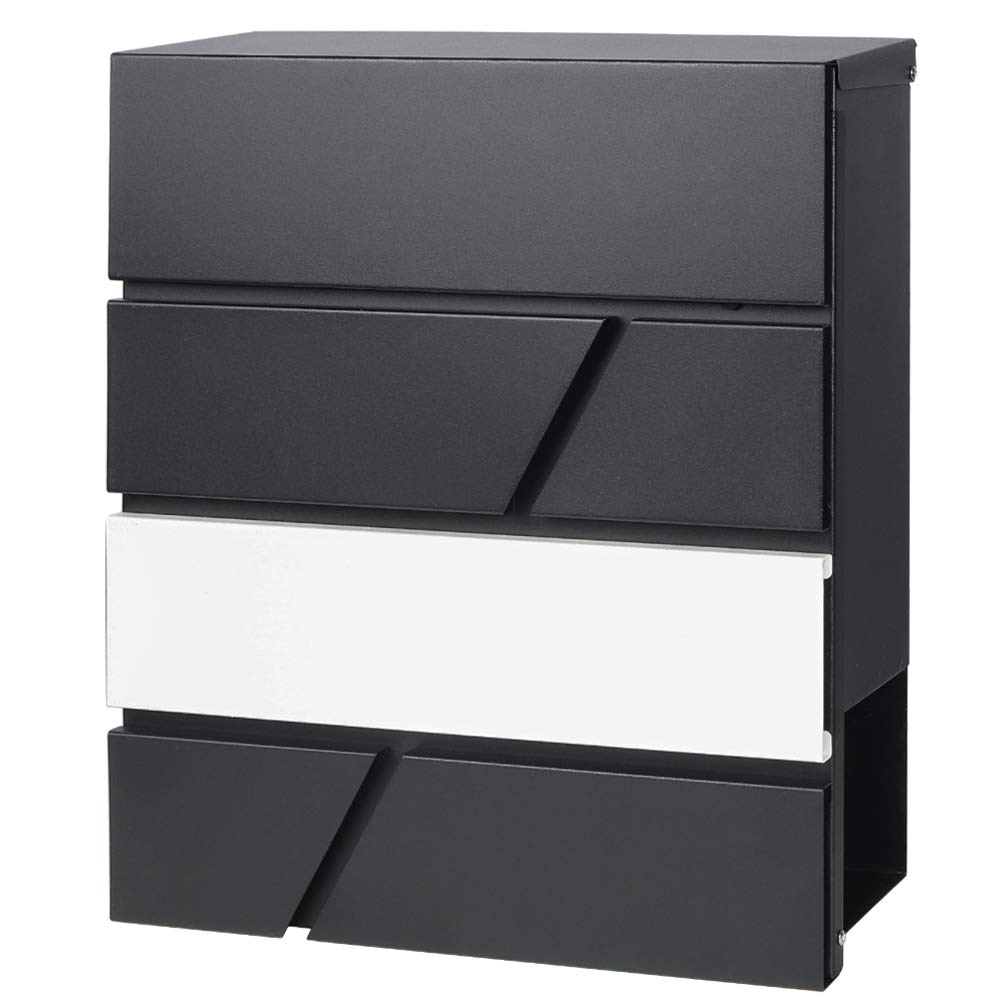 Lockable Mailboxes with Keys,Outdoor Wall Mounted Mail Box with Large Capacity,14 3/10" x 4 1/10" x 13",White