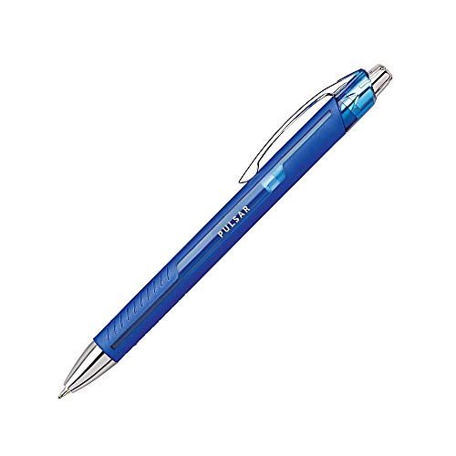Office Depot Pulsar Advanced Ink Ballpoint Pens, Conical/Medium Point, 0.8 mm, Blue Barrels, Blue Ink, Pack Of 12