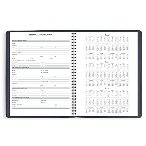 AT-A-GLANCE 2023 Weekly Planner, Quarter-Hourly Appointment Book, 13 Months, 8-1/4" x 11", Large, Navy (7095020)