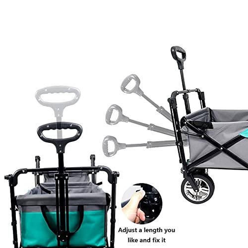 MUZIZY Utility carts All Terrain Utility Folding Wagon, Collapsible Garden Cart, Heavy Duty Beach Wagon, for Shopping, Camping and Outdoor Activities