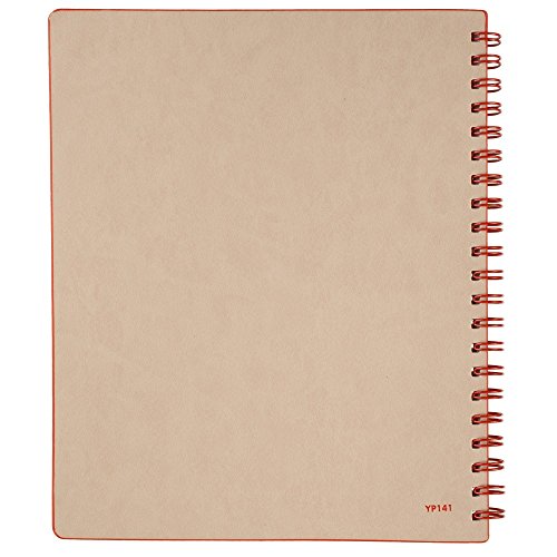 AT-A-GLANCE Collection Twin Wire Notebook, Ruled, 80 Sheets, 11" x 8 1/4", Tan/Red (YP14107)