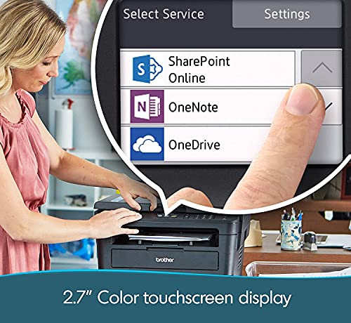 Brother HL-L2395DW Series All-in-One Monochrome Laser Printer - Print Scan Copy - Auto Duplex Printing - 36ppm, 2400 x 600 dpi, 250-sheet -2.7" Color Touchscreen - Hi-Speed USB, Wulic Printer Cable