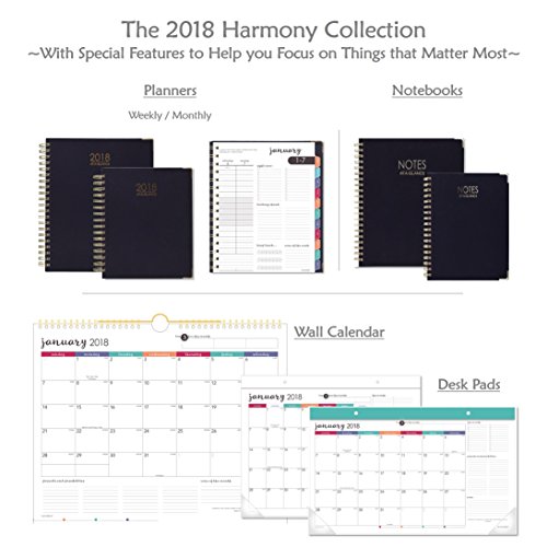 AT-A-GLANCE Notebook, 8-1/4" x 11", Ruled, 80 Sheets, Harmony Collection, Track Goals and Wins, Blue (6099-407-20)