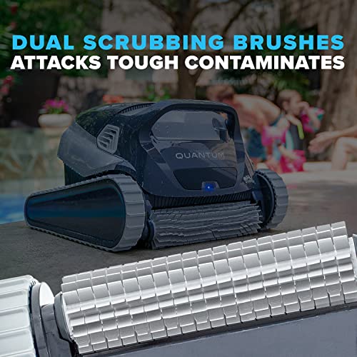 Dolphin Quantum Automatic Robotic Pool Cleaner with Extra-Large Filter Basket and Intense Waterline Scrubbing Power, Ideal for In-ground Swimming Pools up to 50 Feet