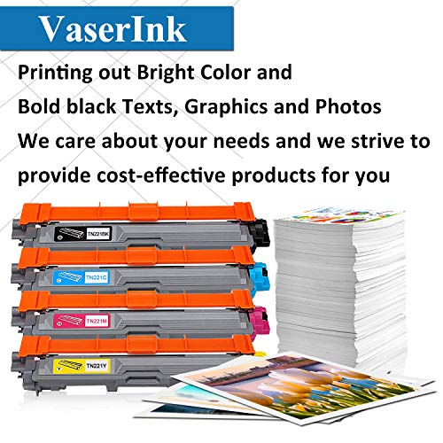 Compatible Toner Cartridge Replacement for Brother TN221BK TN221C TN221M TN221Y Work with MFC-9130CW HL-3170CDW HL-3140CW MFC-9330CDW Printer 5 Pack(2 Black, 1 Cyan, 1 Magenta, 1 Yellow)