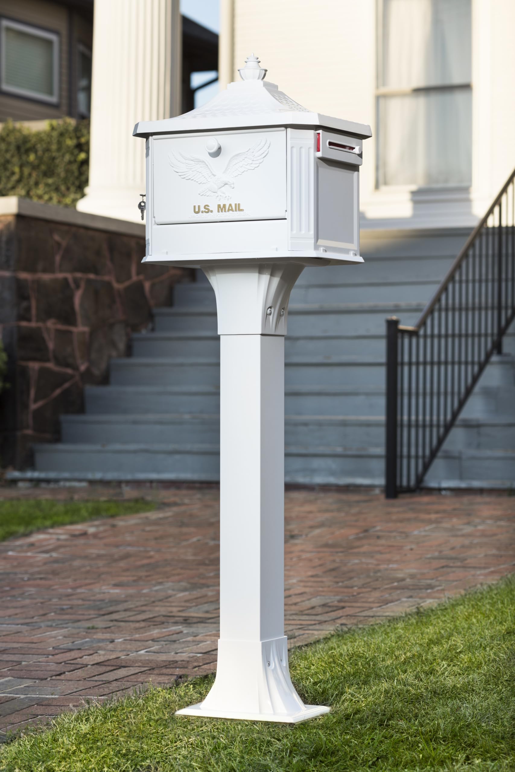 Architectural Mailboxes Callaway Aluminum Mailbox Post, Compatibility Code A, B, C, D, CP00WAM, White