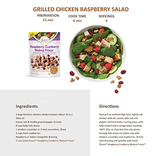 Salad Pizazz Salad Toppers, Raspberry Cranberry Walnut Frisco, 4 Oz (Pack Of 6), Non-GMO (Package may vary)