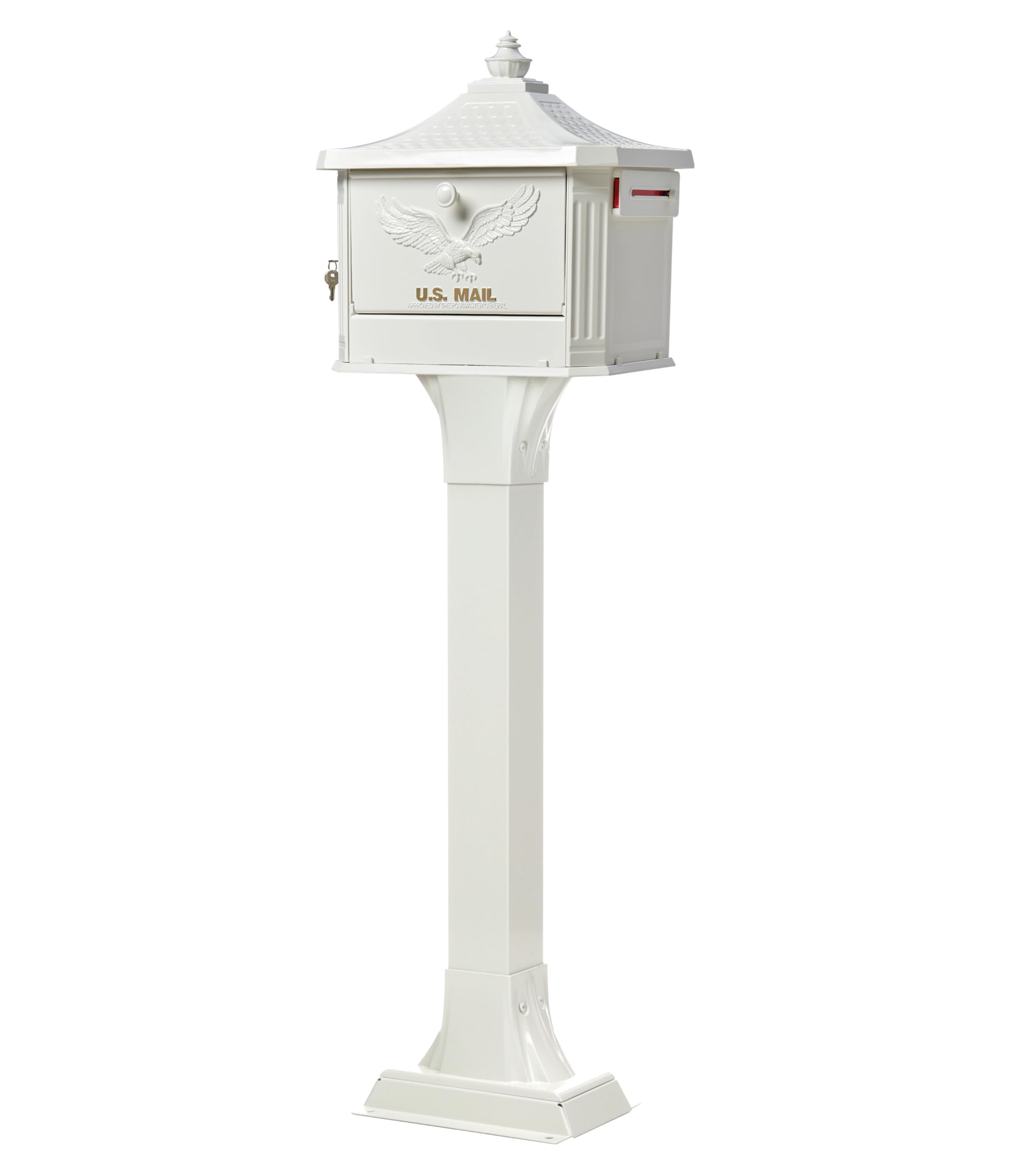 Architectural Mailboxes Callaway Aluminum Mailbox Post, Compatibility Code A, B, C, D, CP00WAM, White
