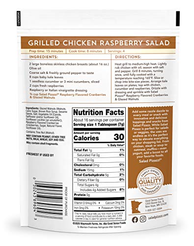 Salad Pizazz Salad Toppers, Raspberry Cranberry Walnut Frisco, 4 Oz (Pack Of 6), Non-GMO (Package may vary)